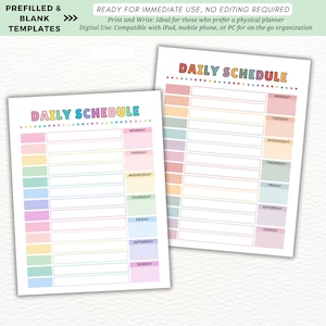 Editable Kids Daily Schedule Template,summer Daily Checklist for Kids ...