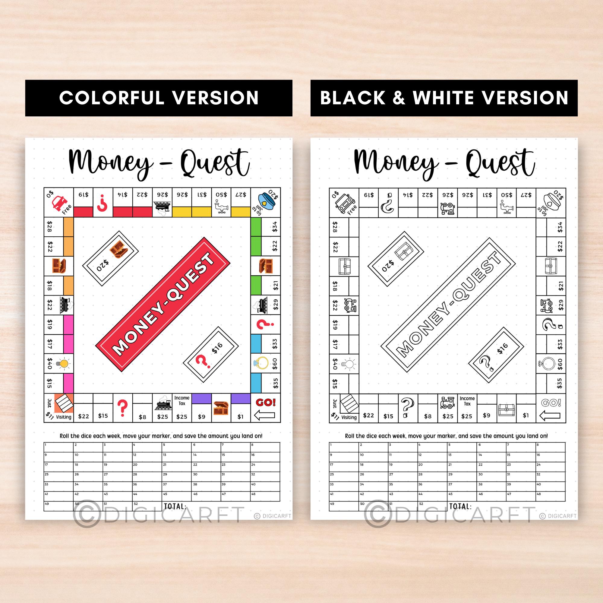 Saveopoly Savings Challenge Printable,saveopoly A5 Journal Inspired ...