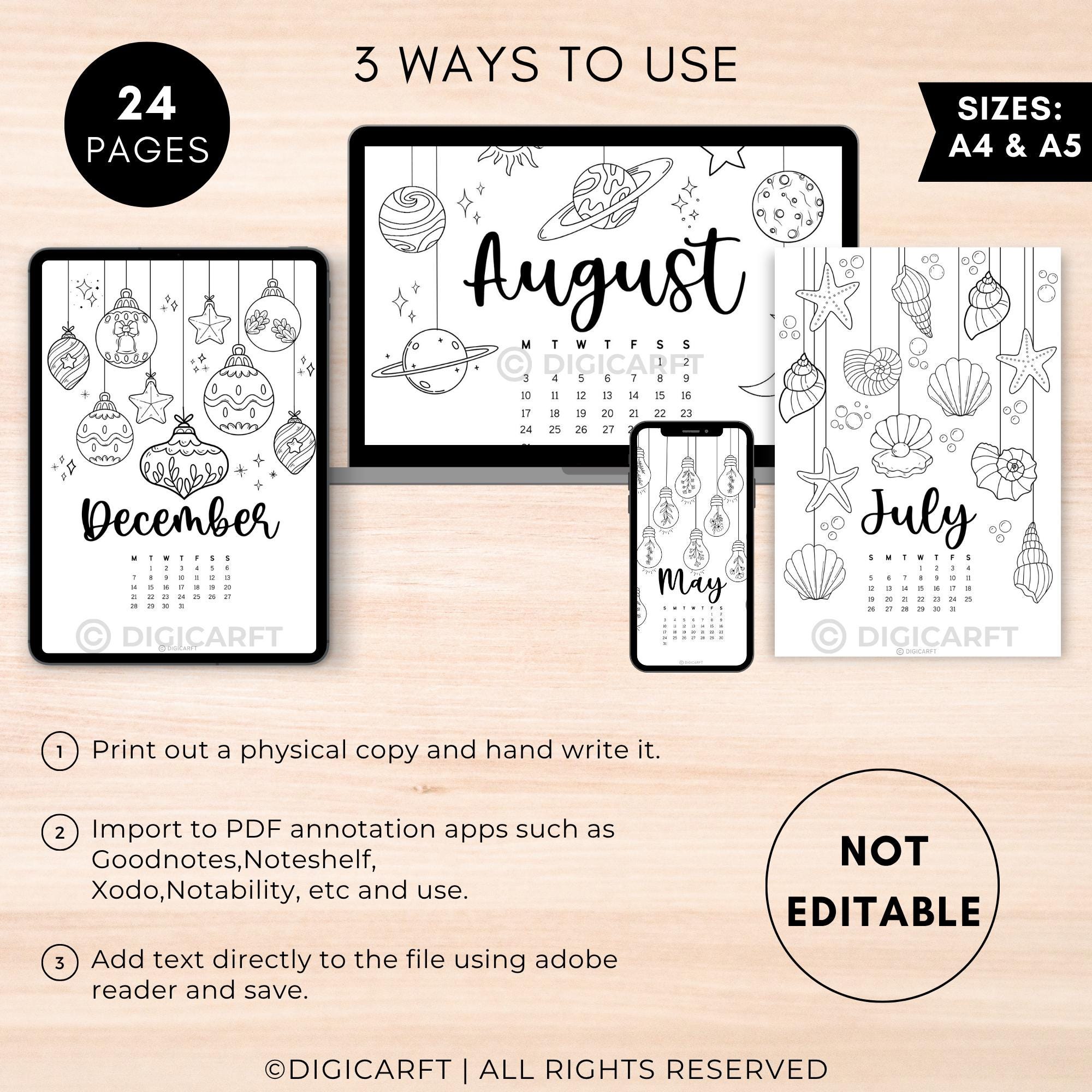 12 Monthly Planner Cover Pages Printable,monthly Cover 2026,monthly ...