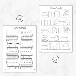 Bookshelf Printable Template,minimal Bujo Bookshelf Tracker Digital ...