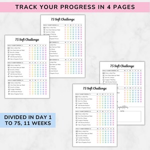 75 Soft Challenge Tracker Printable Editable,soft Challenge 75,75 Easy ...