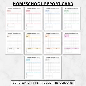Homeschool Report Card Template Printable,academic Progress Report ...