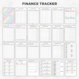Rainbow Budget Finance Planner Bundle Printable,digital Finance Journal ...