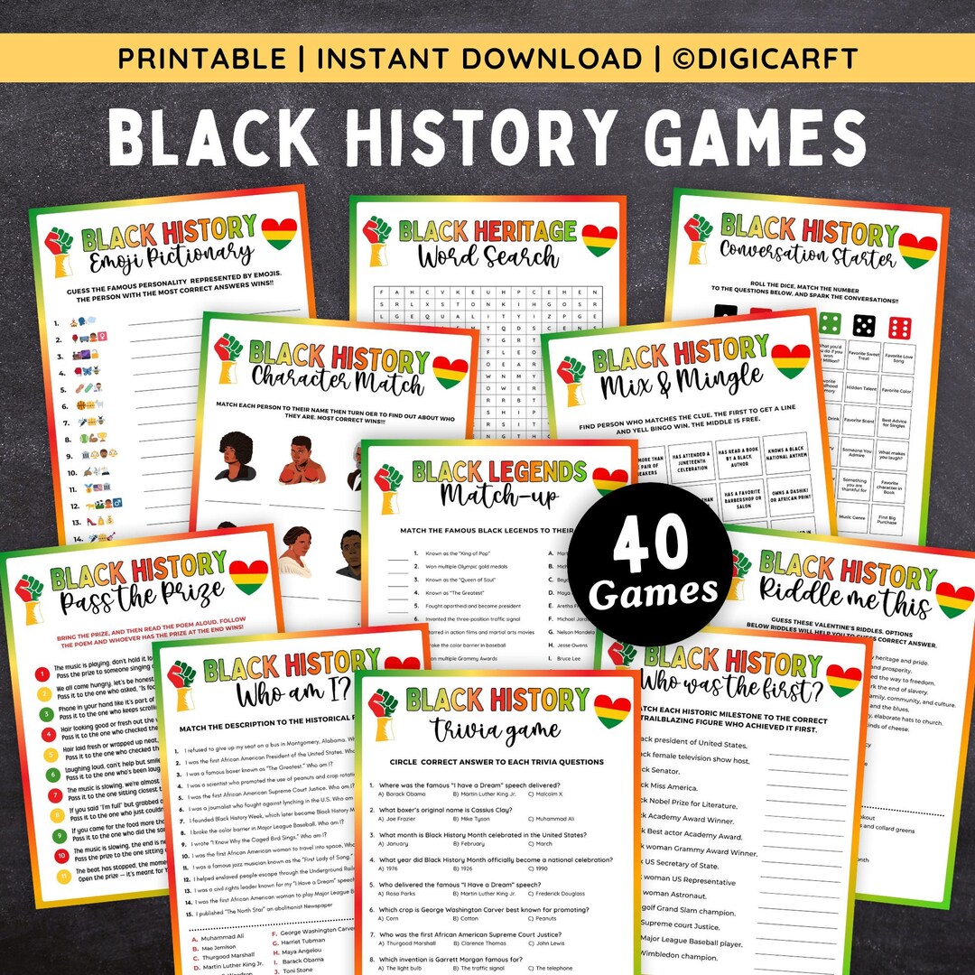 Black History Month Games Bundle,black People Trivia,black History Pass ...