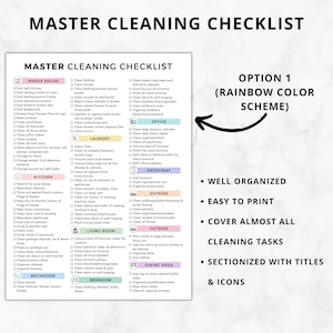 Master Cleaning Checklist Printable|deep House Cleaning Checklist ...
