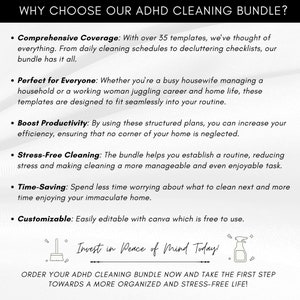 ADHD Cleaning Planner Bundle Pdf Editable Canva,home Cleaning Schedule ...