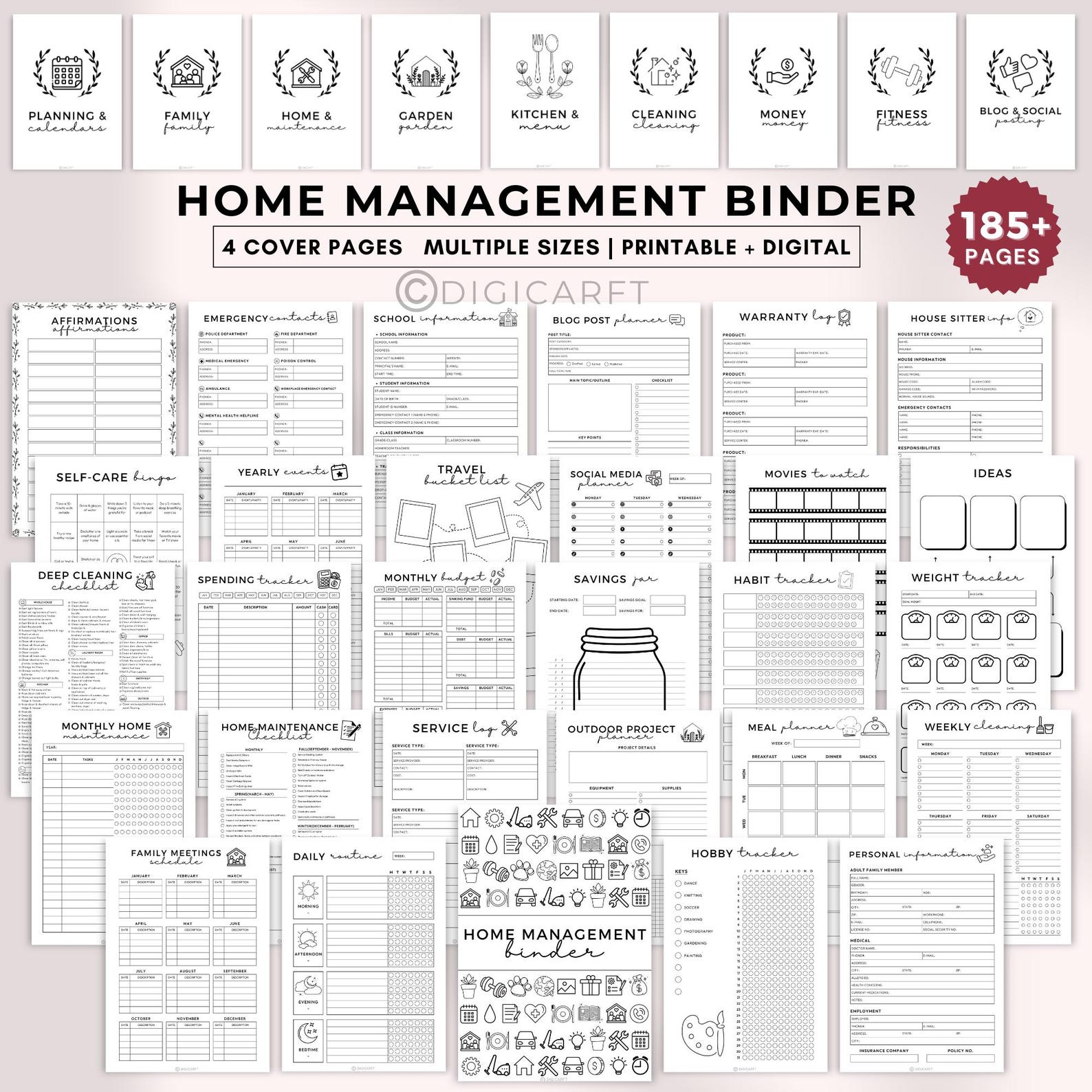 Home Management Binder Printable,ultimate Life Planner Bundle 2025,the ...