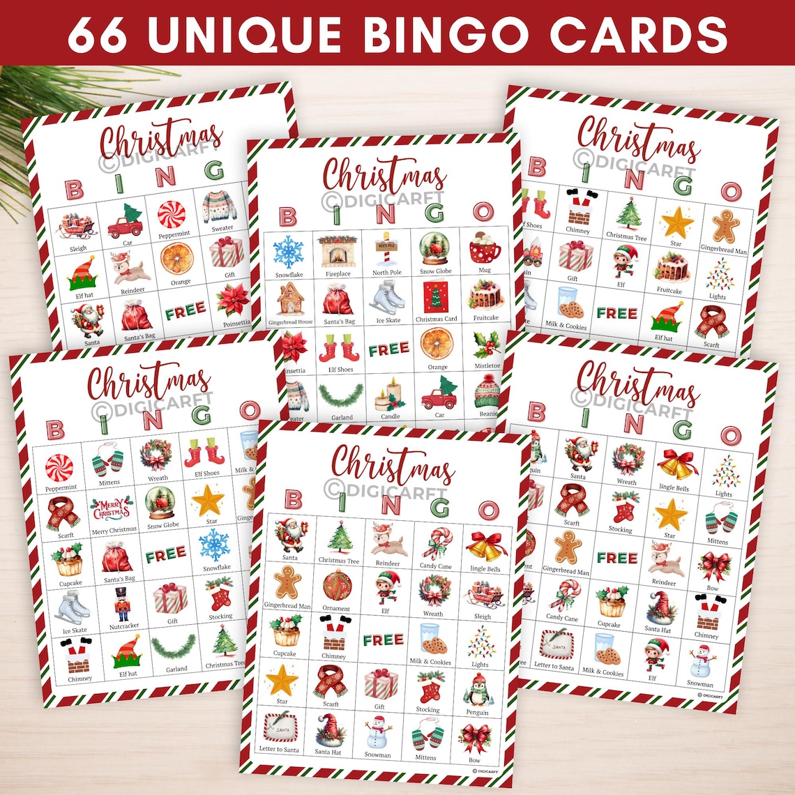 Christmas Bingo Games for Adult,christmas Bingo Cards,holiday Bingo ...