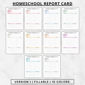Homeschool Report Card Template Printable,academic Progress Report ...