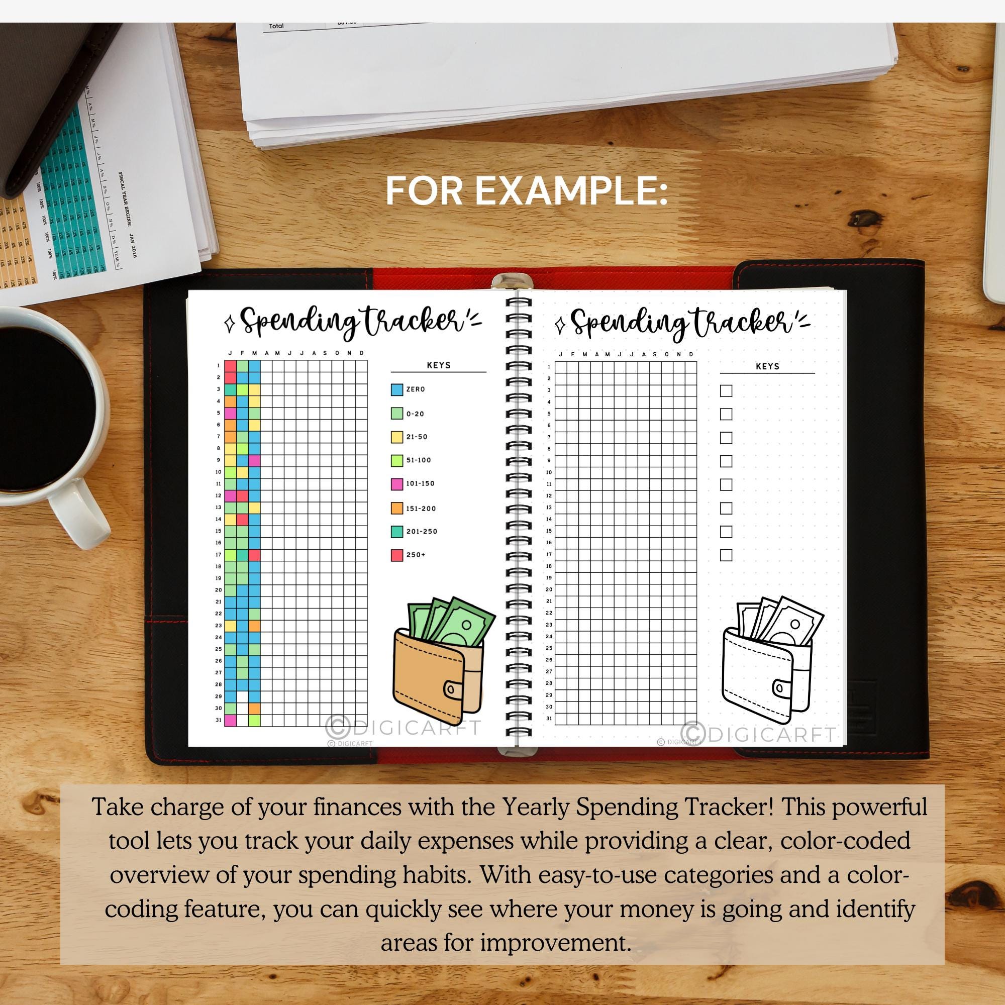 Yearly Spending Tracker Journal Page Printable,daily Expense Log A4 ...