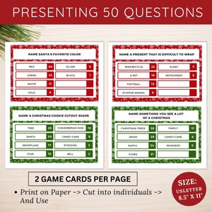 Christmas Friendly Feud Game Printable,christmas Family Feud Quiz ...