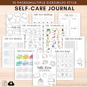 Self Care Journal Printable,self Care Checklist,daily Monthly Self Care ...