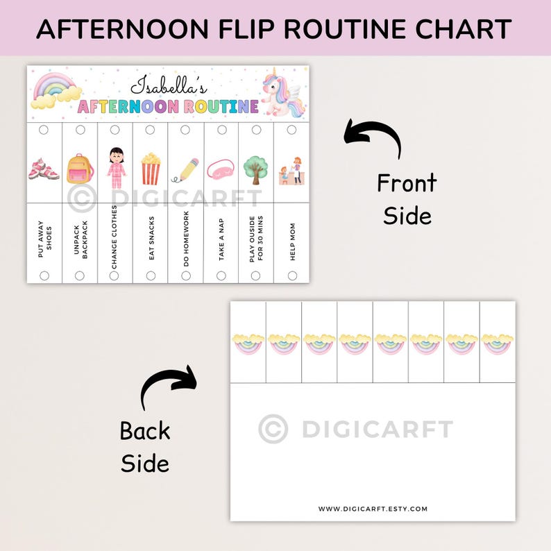 Routine Flip Chart Editable for Kids,morning Routine,cute Chore Chart ...