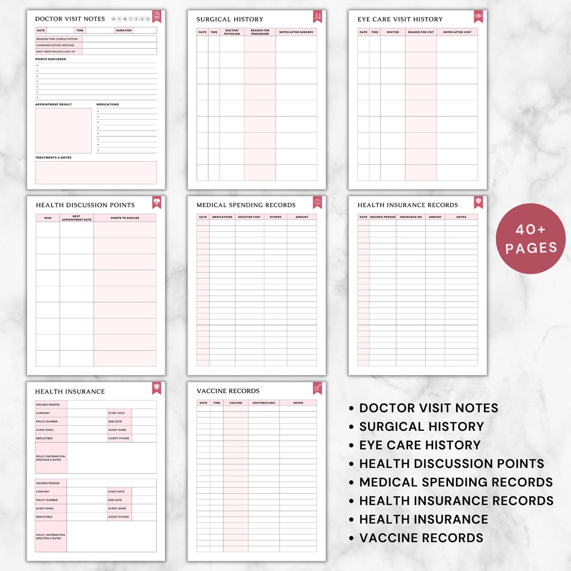Family Medical Binder Printablehealthcare Planner - Etsy