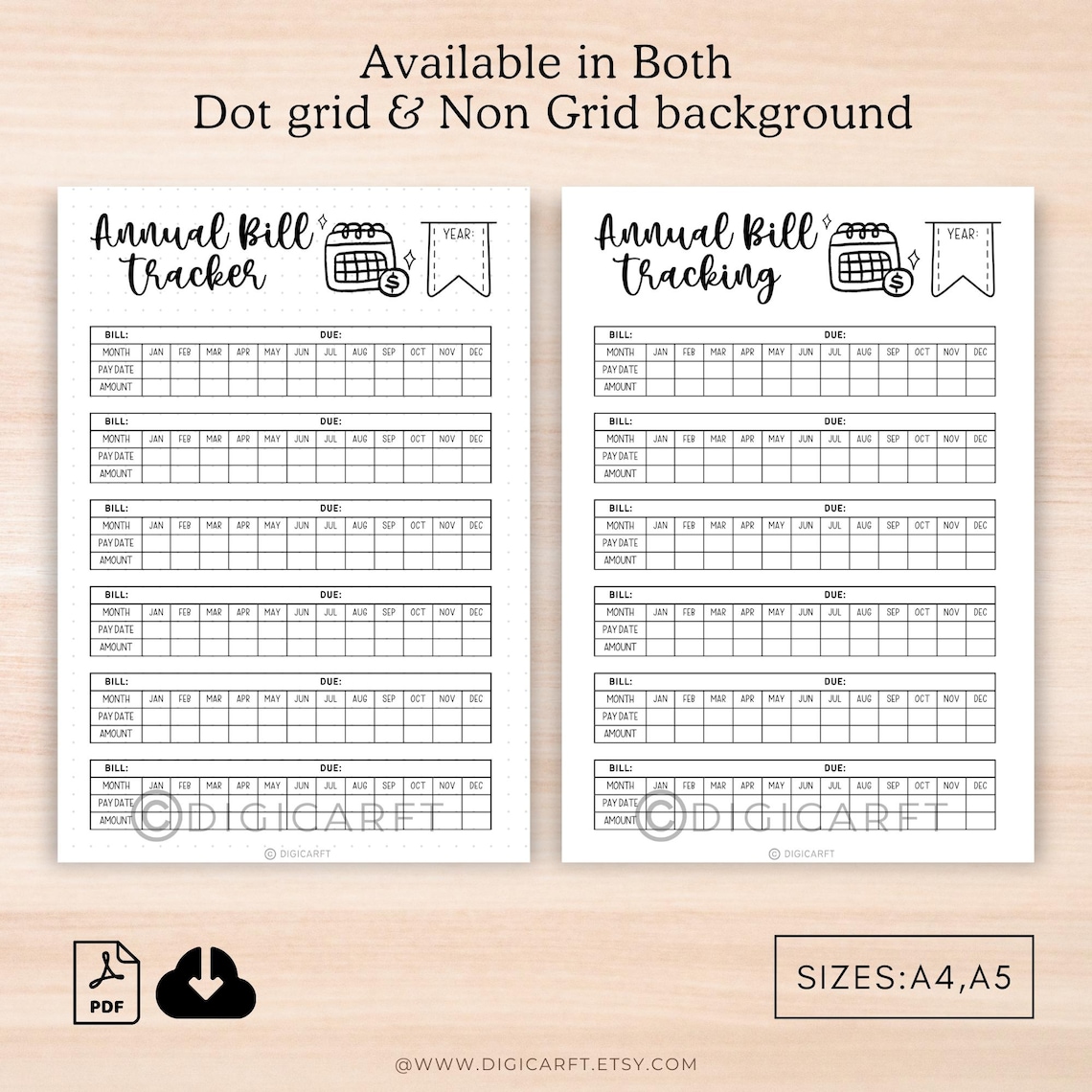 Annual Bill Tracker Check List Notebook Printable,budget Journal Pages ...