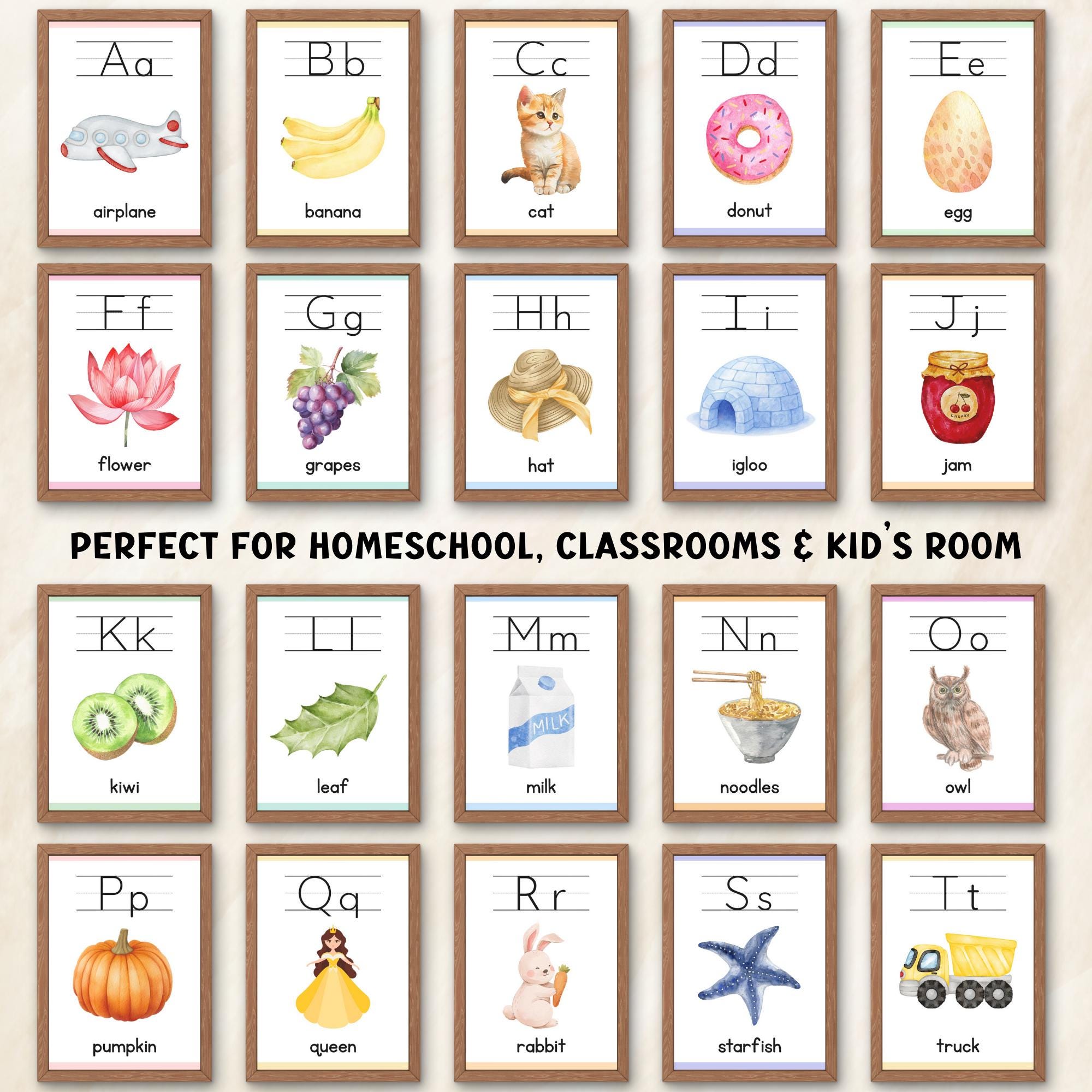 Alphabet Posters for Classroom With Pictures,abc Poster Playroom ...