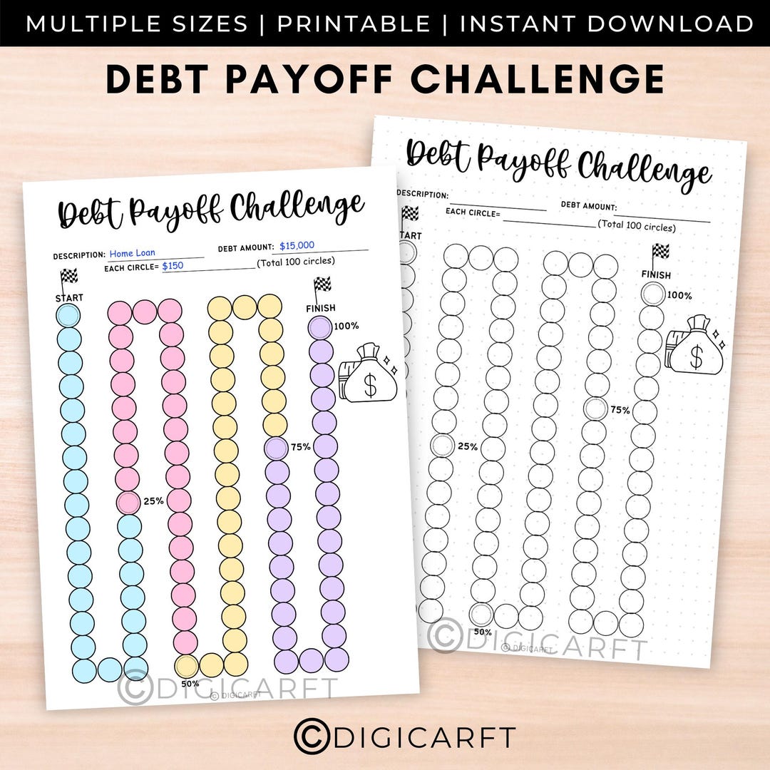 Debt Payoff Challenge Tracker Printable,debt Payment Planner,budget ...