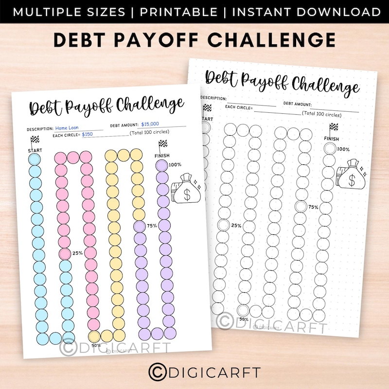 Debt Pay off Coloring - Etsy