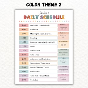 Editable Kids Daily Schedule Template,summer Daily Checklist for Kids ...
