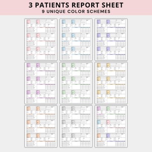 Nursing Report Sheet Multiple Patients,nurse Report Bundle Pdf,6 ...