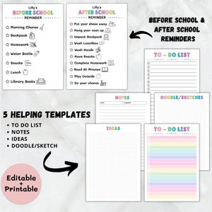 Editable Kids School Planner 2024-2025,adhd Study Planner for Kids ...