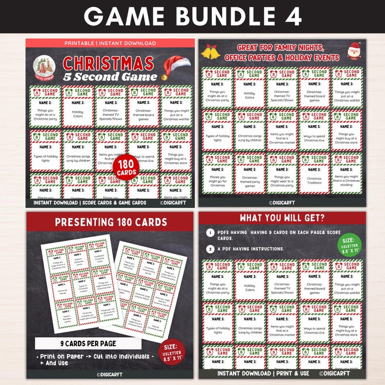 Ultimate Printable Christmas Game Bundle,fun Christmas Party Games for ...