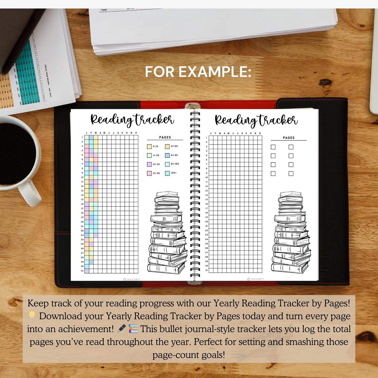 Yearly Reading Log: A4 A5 Printable Book Tracker (PDF) - Etsy