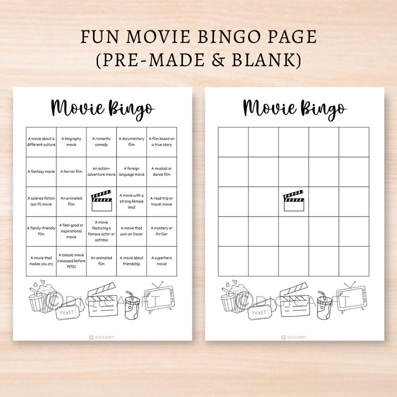 Movie and Tv Show Journal Bundle, A5 Bullet Junk Journals Pages ...