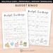Budget Bingo Game Printable,money Saving Game,finance Bingo Card,budget ...