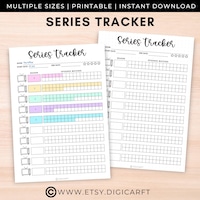 Tv Series Tracker Journal Printable,episodes Watched Tracker,show ...