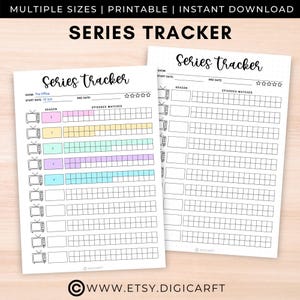 Tv Series Tracker Journal Printable,episodes Watched Tracker,show ...