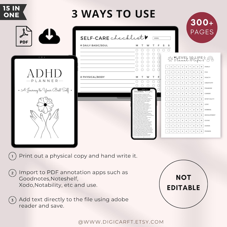 ADHD Planner Bundle for Adults,ultimate Life Planner Binder ...