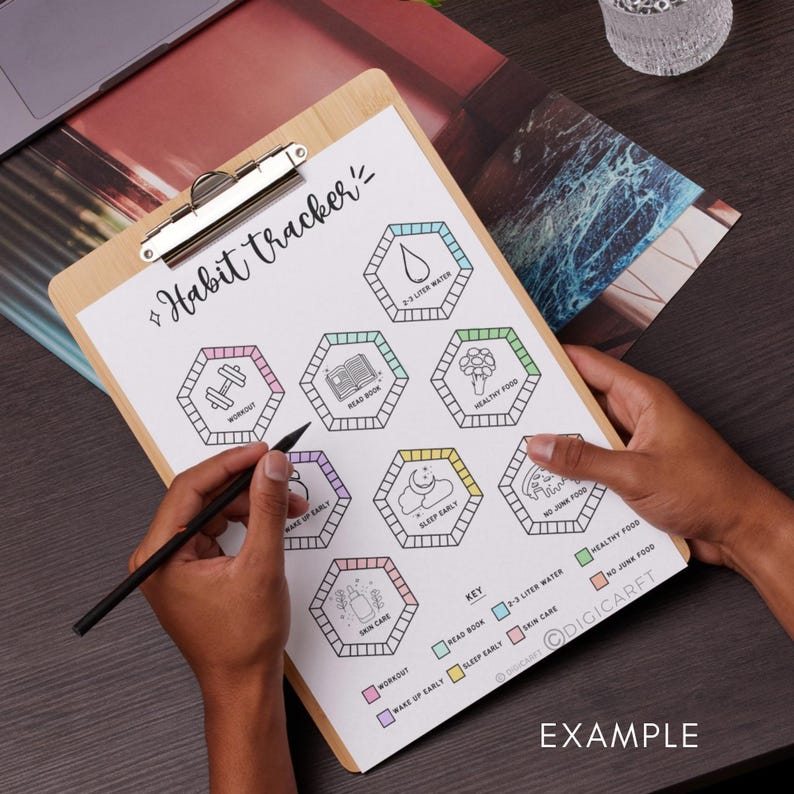 Monthly Habit Tracker Printable,wheel Habit Tracker,healthy Habit ...