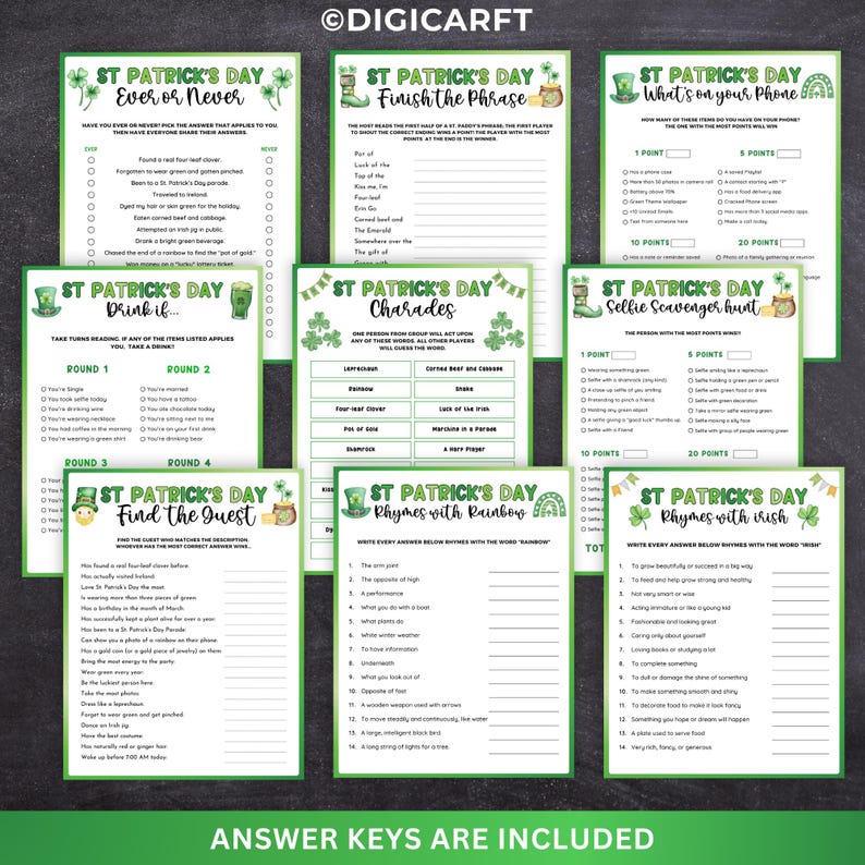 St. Patrick's Day Games Bundle,st Patricks Day Trivia Kids,st Patricks ...