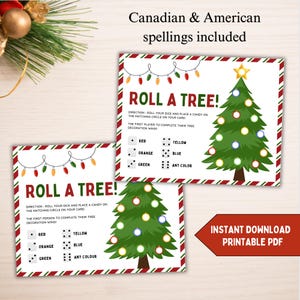 Roll a Christmas Tree Game Printable,family Christmas Party Game for ...