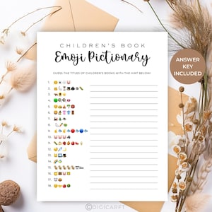 Children's Book Emoji Pictionary Game Printable,baby Book Emoji ...
