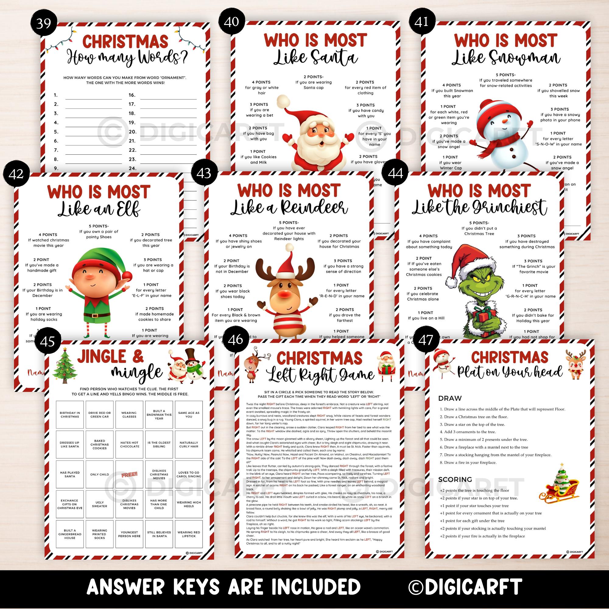 Christmas Games Bundle,holiday Office Party Games Activities for Adults ...