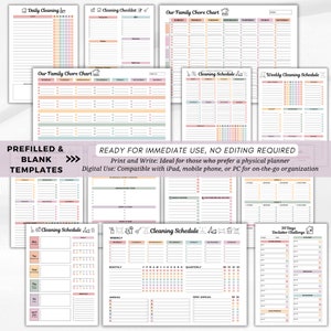 Ultimate Cleaning Schedule Bundle Editable,cleaning Planner Bundle A4 ...