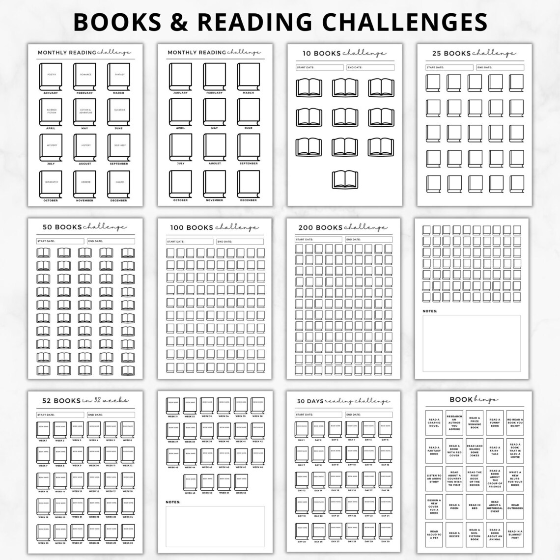 Book Reading Planner Bundle Printablereading Planner - Etsy