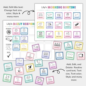 Daily Routine Cards for Kids Editable,printable Kids Morning Evening ...