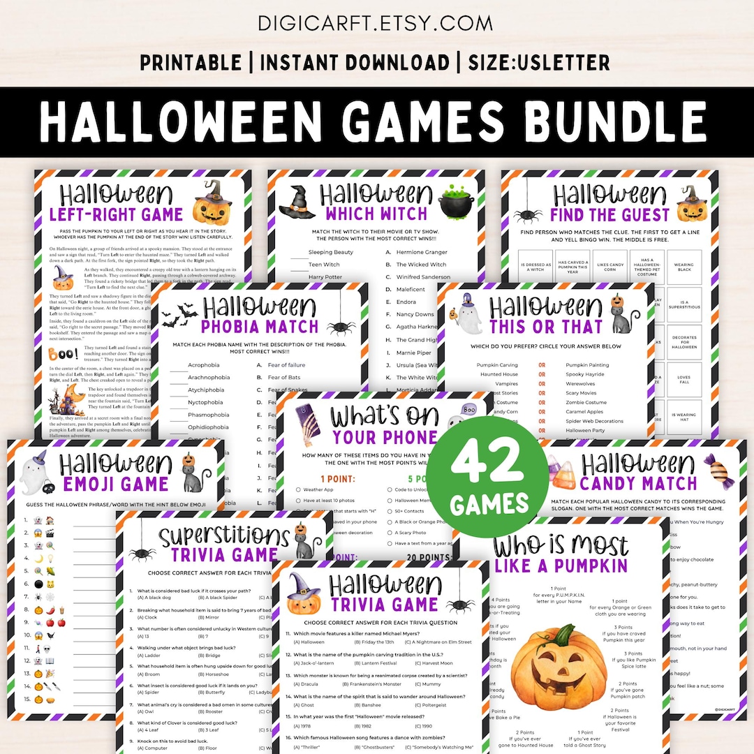 Halloween Games for Kids Adults Digital Download,printable Halloween ...