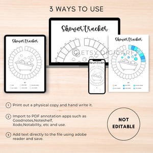 Monthly Shower Tracker Printable,a5 Bullett Journal Page,daily Selfcare ...