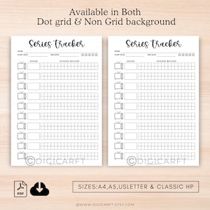 Tv Series Tracker Journal Printable,episodes Watched Tracker,show ...