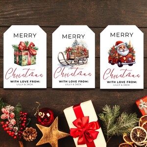 Buy Merry Christmas Gift Tags Sets Editable,santa Gift Tags Editable ...