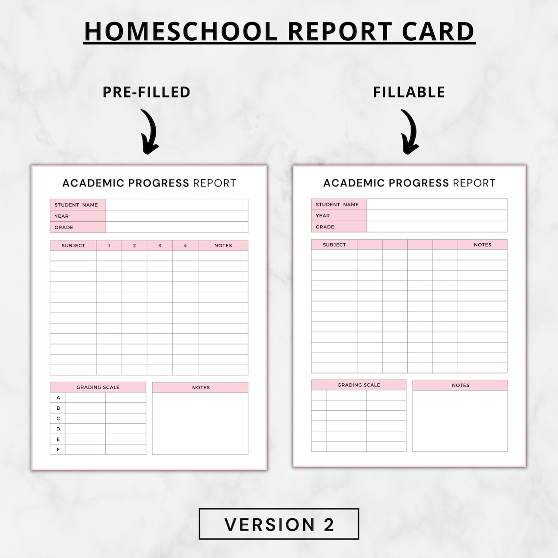 Homeschool Report Card Template Printable,academic Progress Report ...