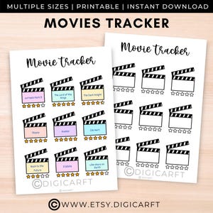 Movie Tracker Sheet Printable,a5 Bullet Journals Pages,movie Journal ...