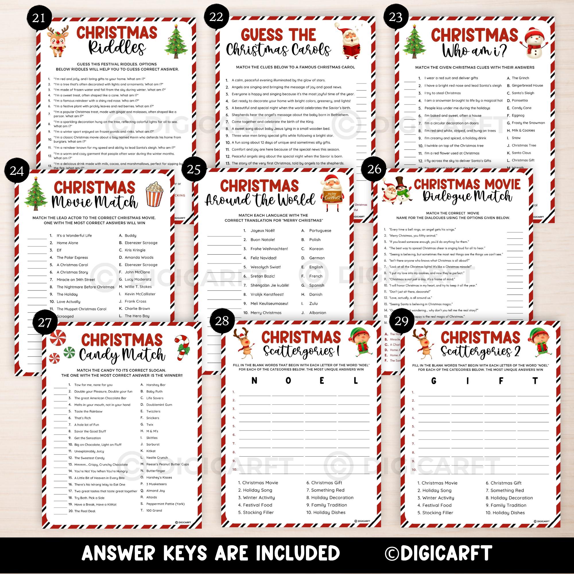 Christmas Games Bundle,holiday Office Party Games Activities for Adults ...