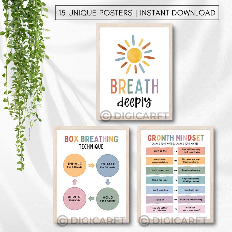 Calm Down Corner Poster Decor for Kids Room Boho,emotion Calming Place ...