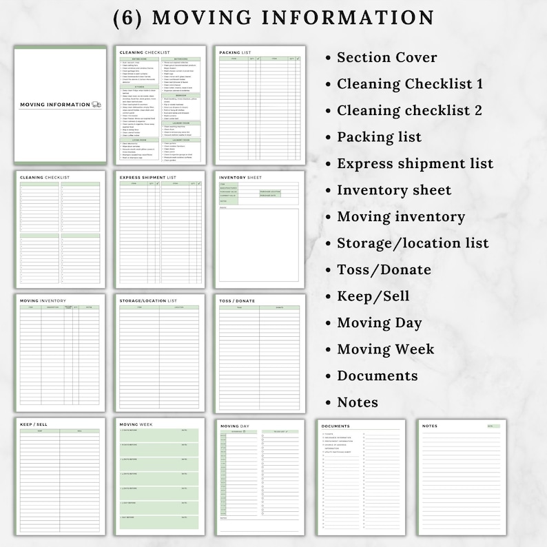 PCS Binder Printablepcs Checklist Military Move Planner - Etsy