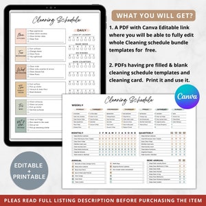 Ultimate Cleaning Schedule Bundle Editable,cleaning Planner Bundle ...